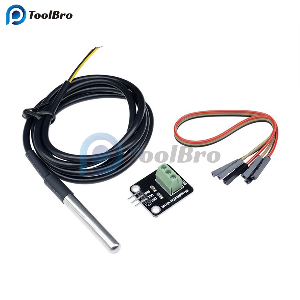DS18B20 Temperature Sensor Module Kit Waterproof 100CM Digital Sensor ...