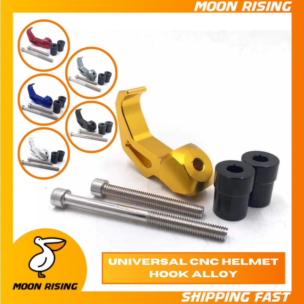 MOTORCYCLE UNIVERSAL CNC HELMET HOOK ALLOY 6986 [MOON RISING] | Shopee ...