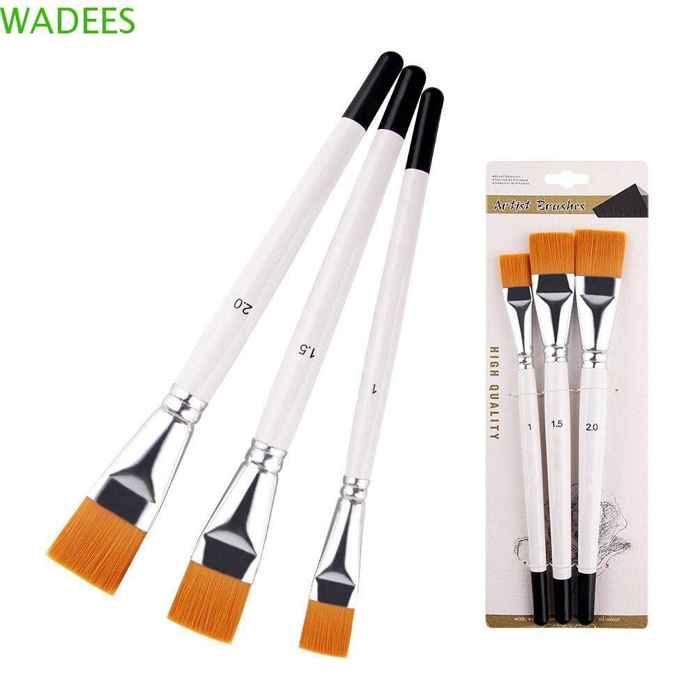 WADEES Painting Brushes Kits, Synthetic Nylon Hair Art Brushes Set Acrylic Oil Brushes, 3pcs/set ...