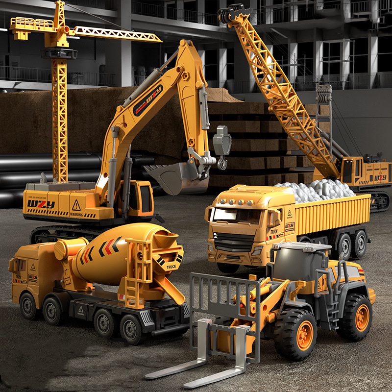 Simulation Alloy Mining Mixer Forklift Large Crane Tower Crane ...