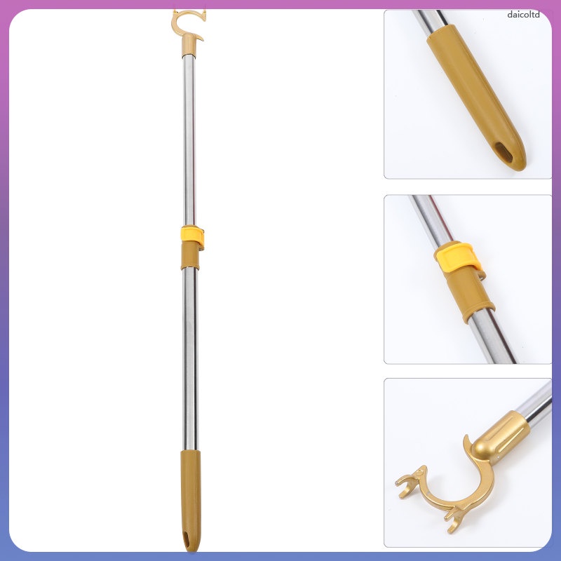 Telescopic Clothes Rail Telescoping Pole with Hook Clothesline Coat ...