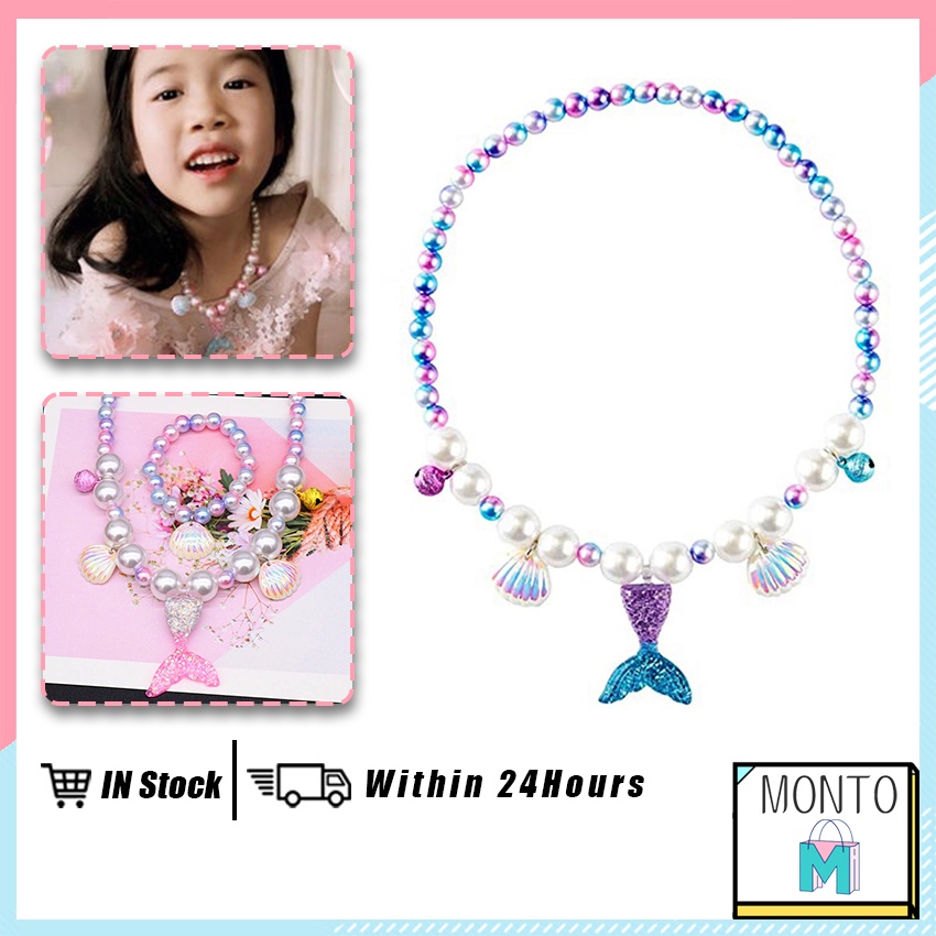 Set of 2/5 Mermaid Pearl Shell Necklace Pendant Earrings Rings Set ...