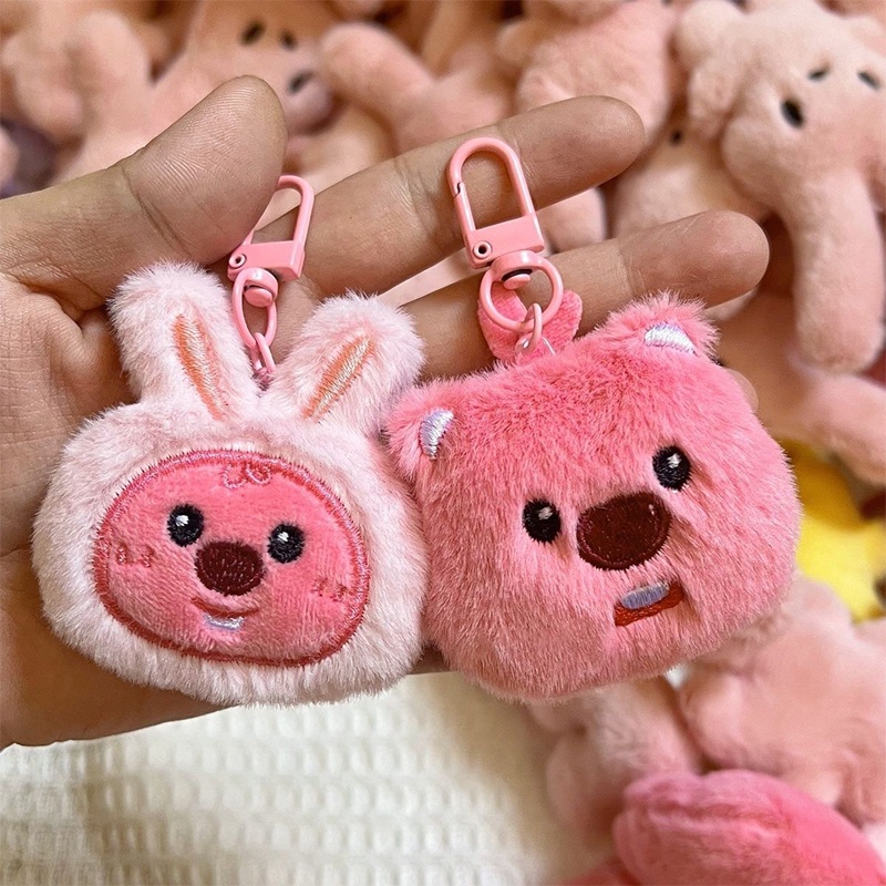 Ins Plush Loopy Keyring Cartoon Pink Mini Creative Bag Pendant Cute ...
