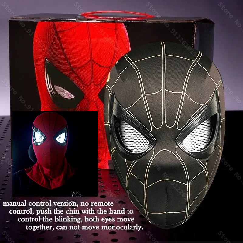 Mascara Spiderman Headwear Mask Cosplay Moving Eyes Electronic Mask ...