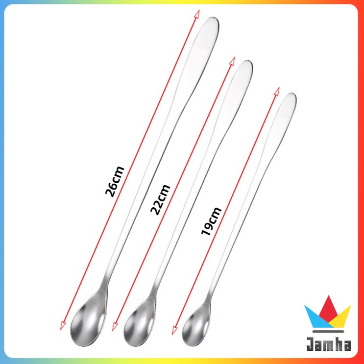 Stainless Steel Long Handle Mixing Spoon Tea Coffee Ice Cream Dessert ...