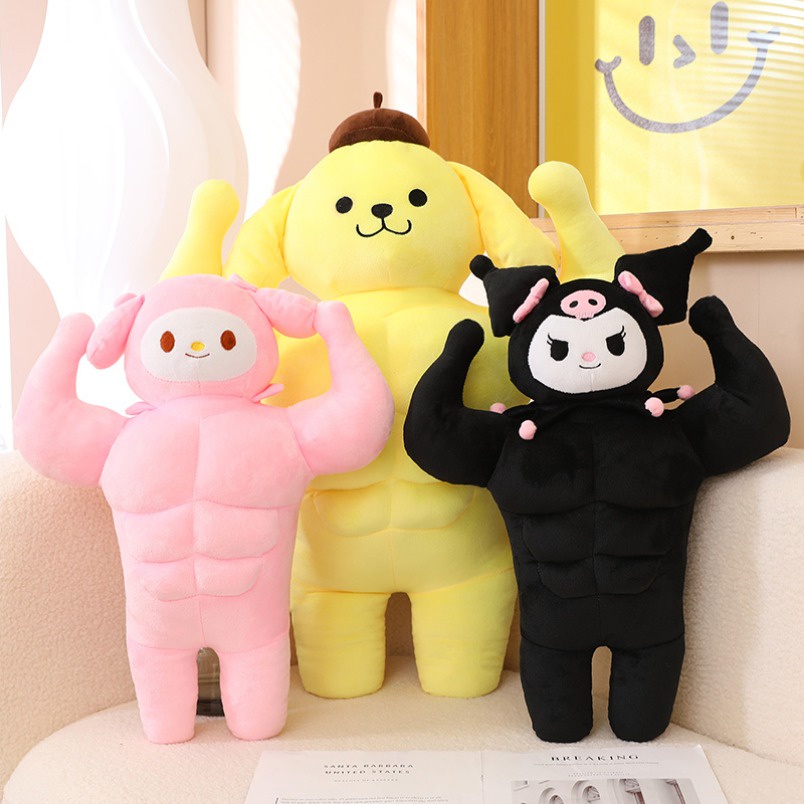 50/70/90cm Stuffed Toy Muscle Fitness Cinnamoroll Kuromi My Melody ...