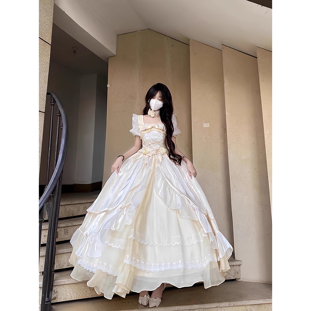 Woohu Big Skirt Flight Diary Lolita Dress Flower Wedding Birthday Dress ...