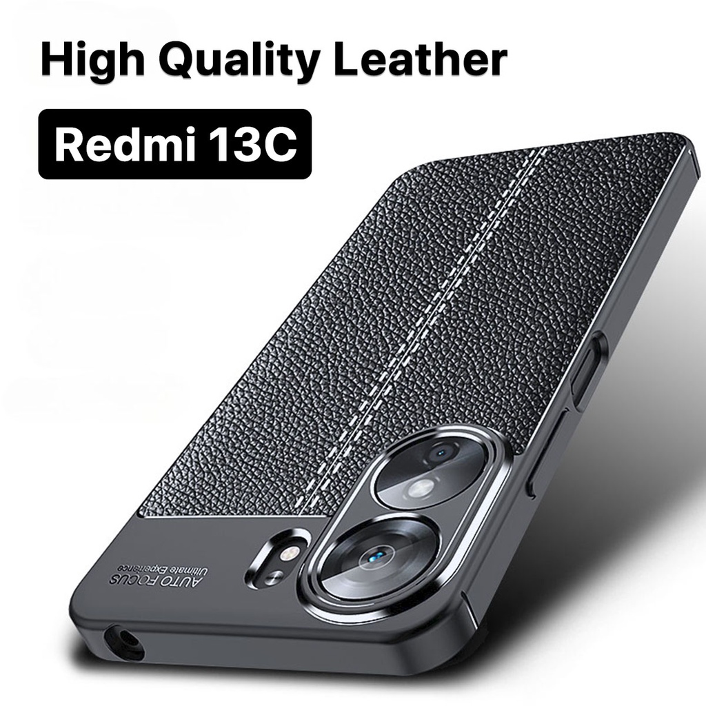 Redmi 13C Case Leather Redmi 12C 10C Casing Soft TPU Shockproof Full ...