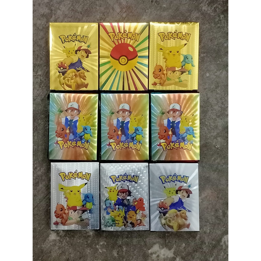 1 BOX POKEMON CARDS CONTENTS 55 PCS CARDS / GOLD POKEMON CARDS / SILVER ...