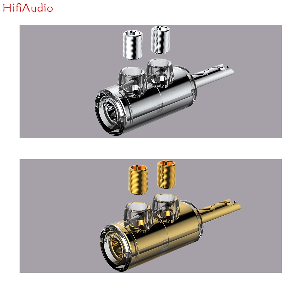 B551g 24k Gold / Rhodium plated BFA banana connector plugs 5mm for Hifi ...