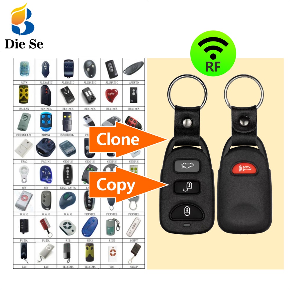 433MHz Garage Door / AutoGate / Light / Car Copy Duplicator 4-key Clone ...