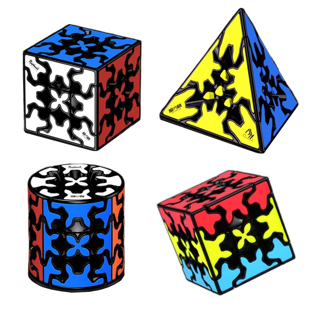 QiYi Gear Cube 3x3 Pyraminx Cylinder Sandwich 3 Colors Gear 3x3x3 Speed ...