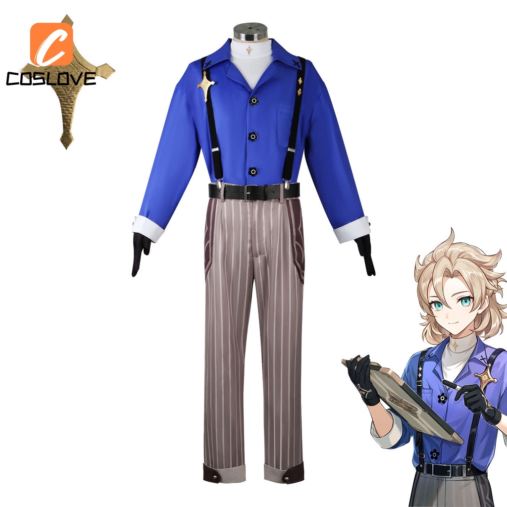 Anime Game Genshin Impact Albedo Feat M&G Cosplay Full Set Costume Suit ...