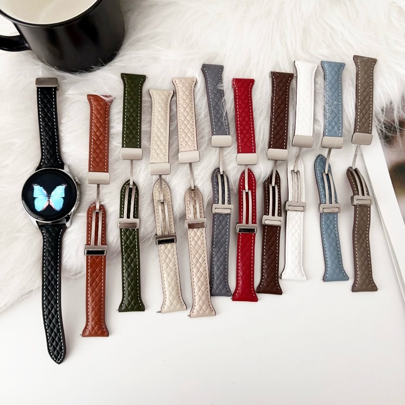 For Small Waist Diamond Pattern Genuine Leather Diamond Grid Strap ...