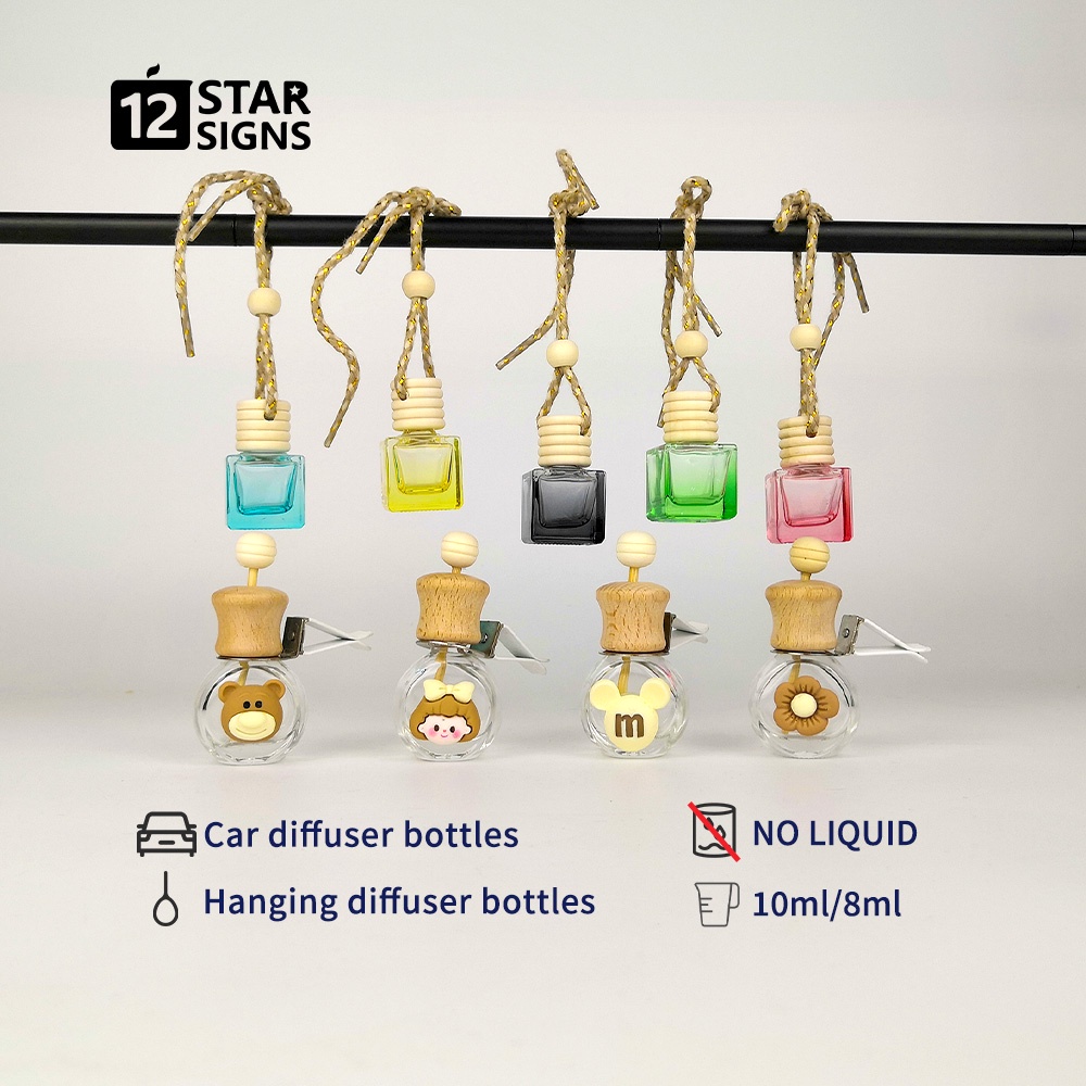 12StarSigns Reed Diffuser Bottle Set 10ml Empty Hanging Diffuser Glass ...