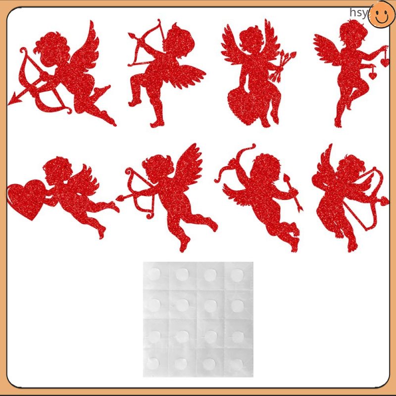 8 Pcs Valentines Window Stickers Love Heart Valentine's Day Decorative ...