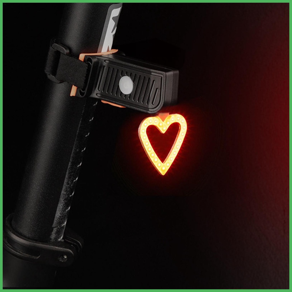 Bike Tail Light Creative Heart Shape Rear Bike Light 3 Light Mode ...