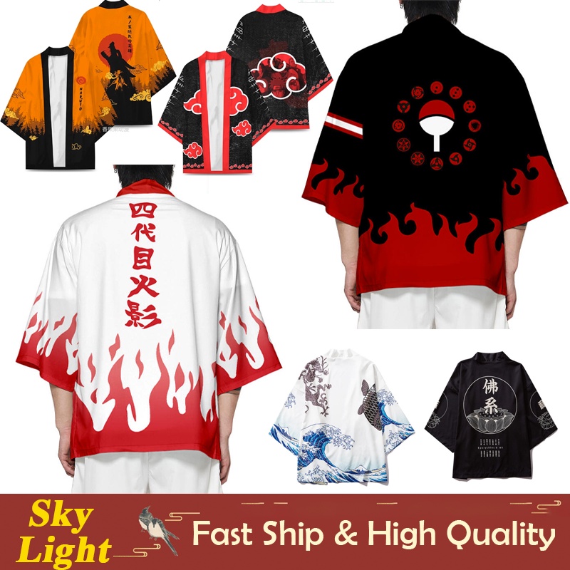 Naruto Tokyo Samurai Kimono Anime Printed Men Clothes Adults Cloak ...