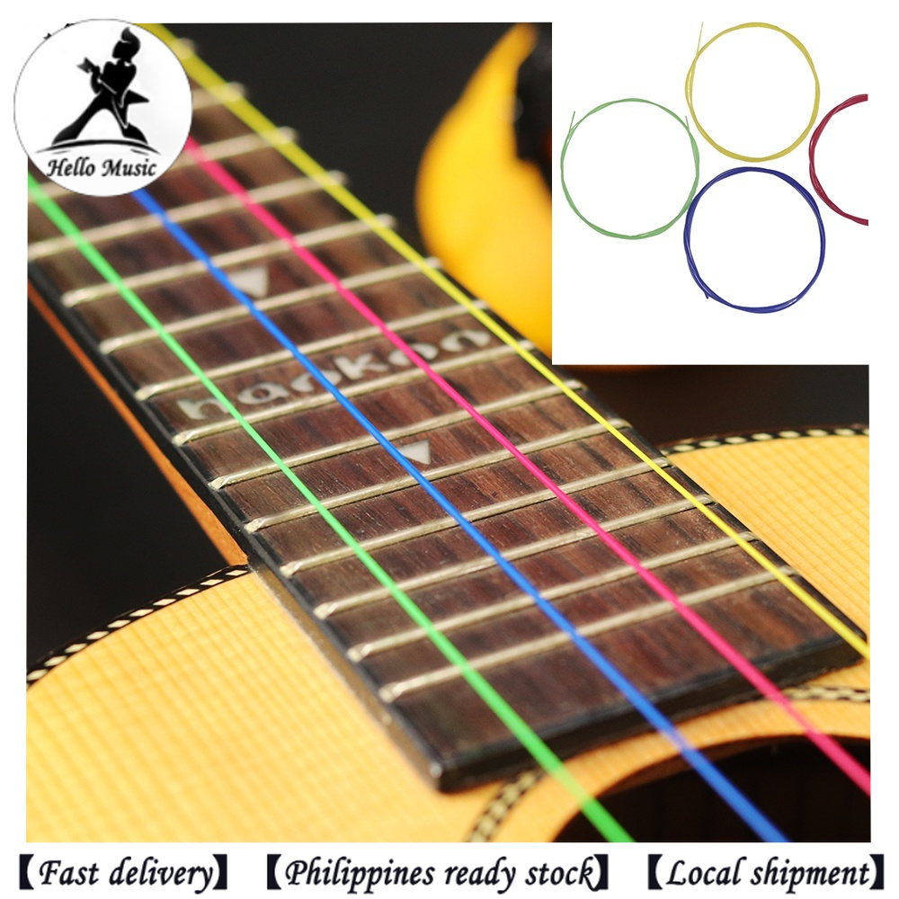 Colored nylon string Ukulele String Musical Instrument 4 Rainbow ...