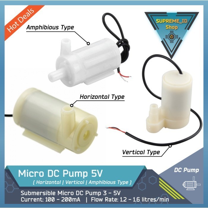 Silent Submersible Water Mini DC Pump (Dive Pump) | 3~5 Vdc | Arduino ...