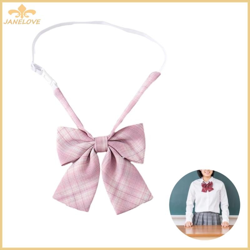 JLOVE Japanese JK Pink Checkered Pre-Tied Neck Tie Student Adjusted ...