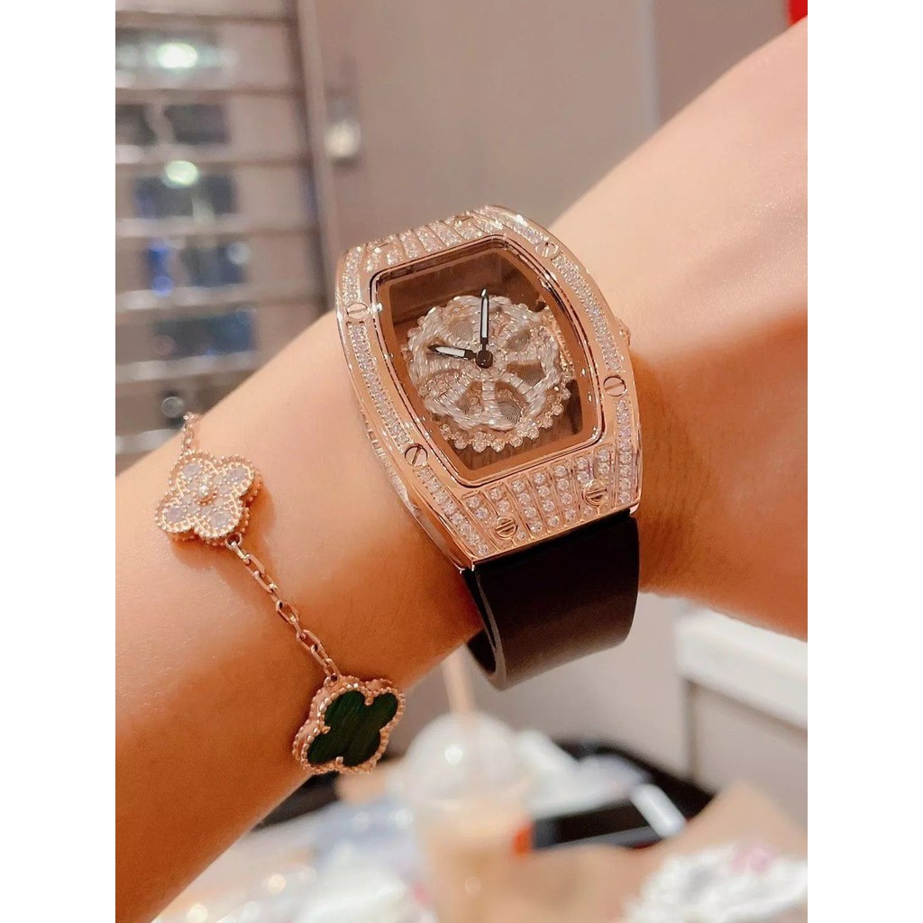 Original RICHARD MILLE RICHARD Miller Austrian Crystal Rose Gold Full ...