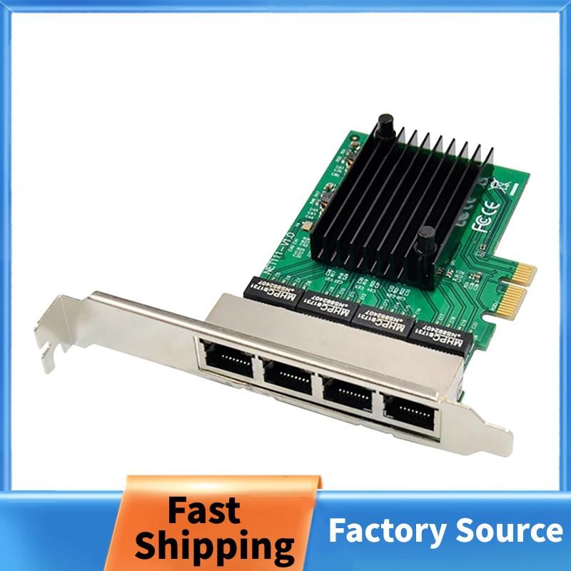 PCIE Network Card PCI-E X1 4 Port Gigabit Ethernet Server Network Card ...