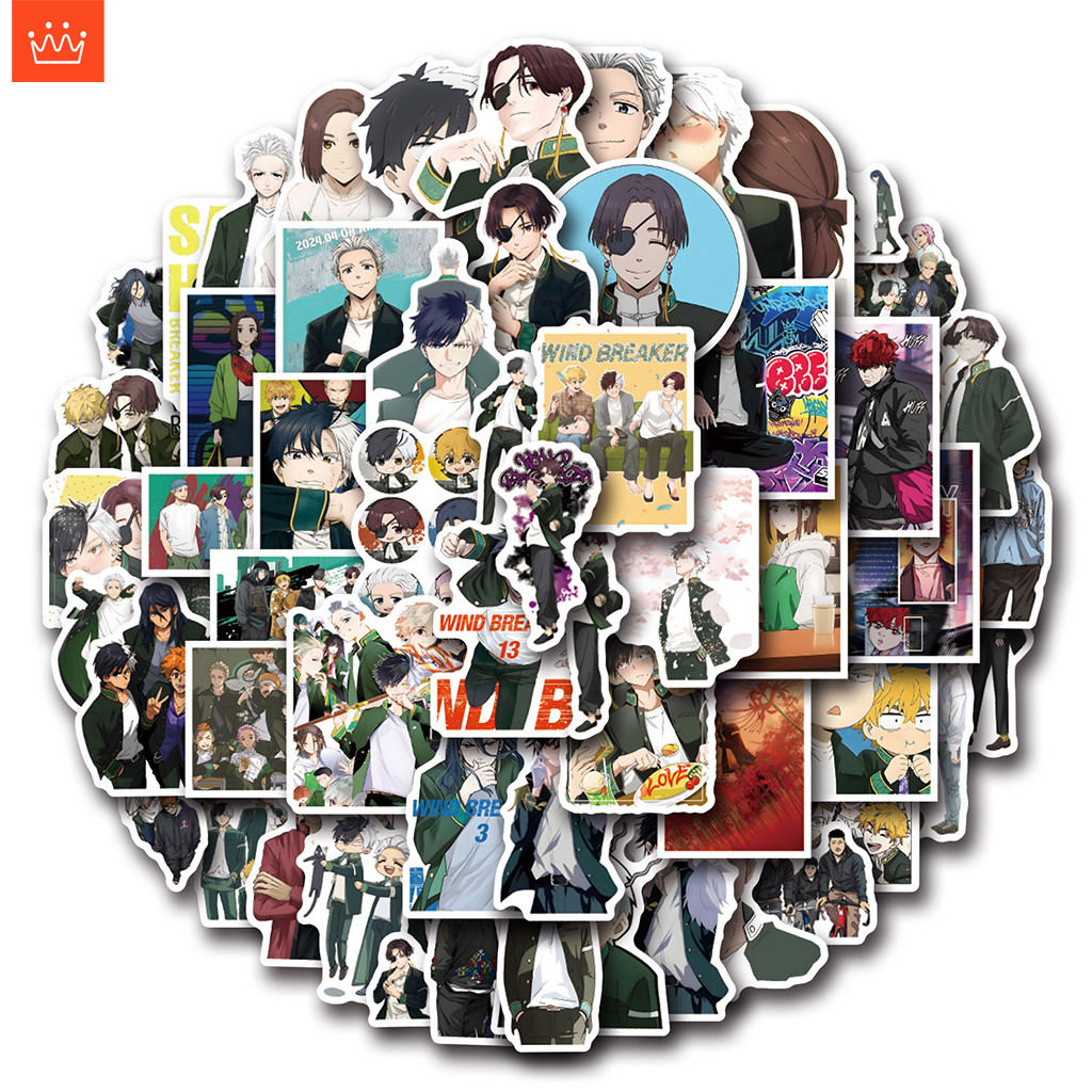 J· WIND BREAKER Stickers Set Japanese Anime Graffiti Waterproof Decals ...