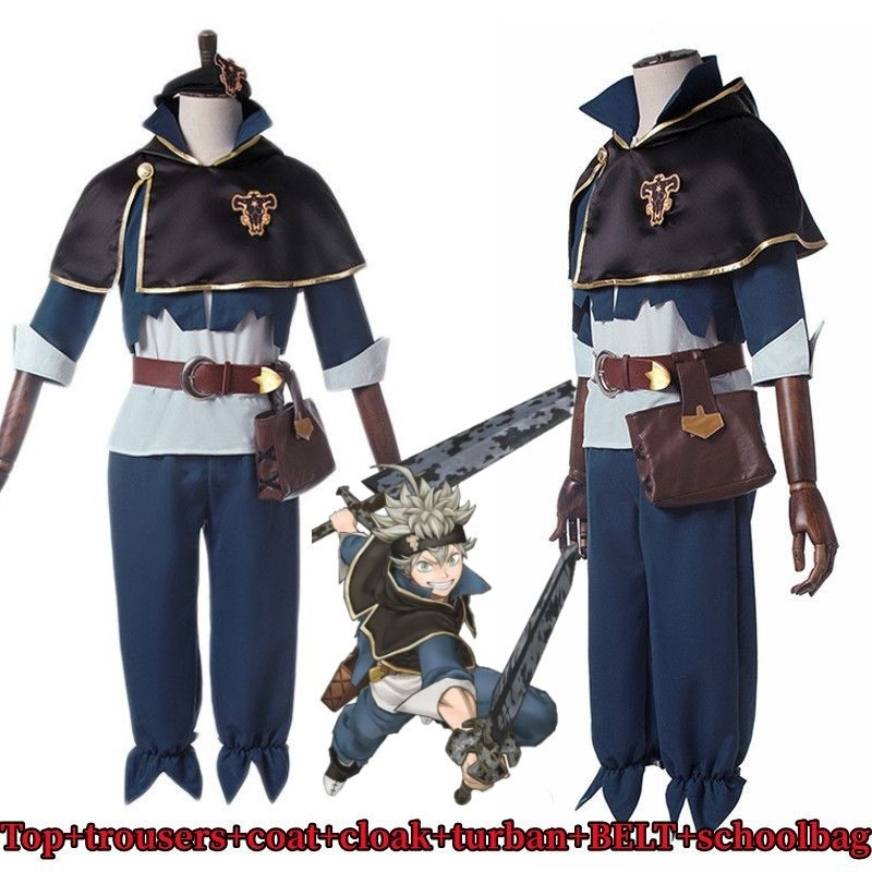 Asta Cloak Costume Full Set Black Clover Outfit Black Bull Short Cape ...