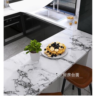 Marble Kitchen Decorate Wallpaper Waterproof Oil Proof Stickers Thickening Table Sticker ...