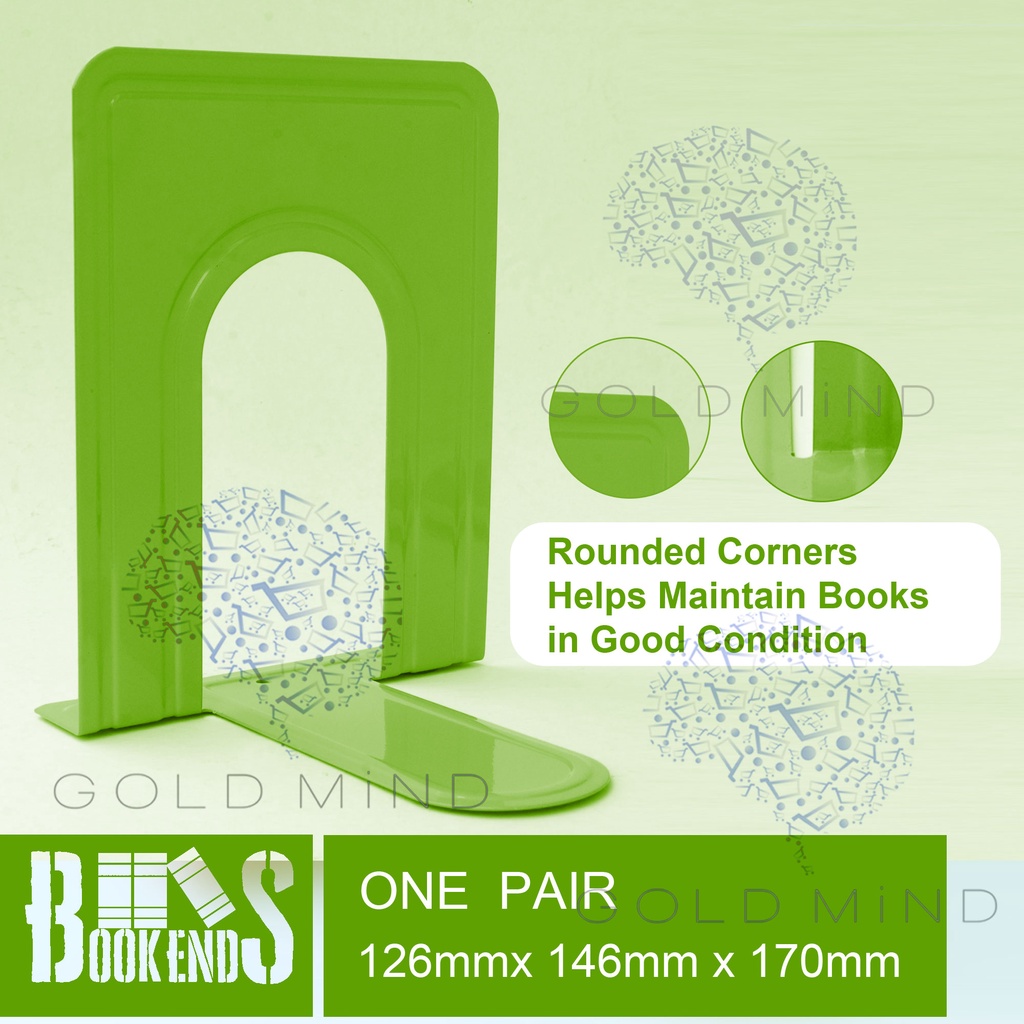 Heavy Duty Metal Bookends 6 3/4" Height 1 Pair (2pcs) Bookend, Book End ...