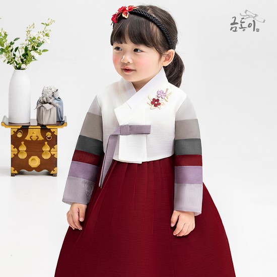 [KIDS HANBOK] Korea Traditional Hanbok Set for Girls - AW141 Red Color ...