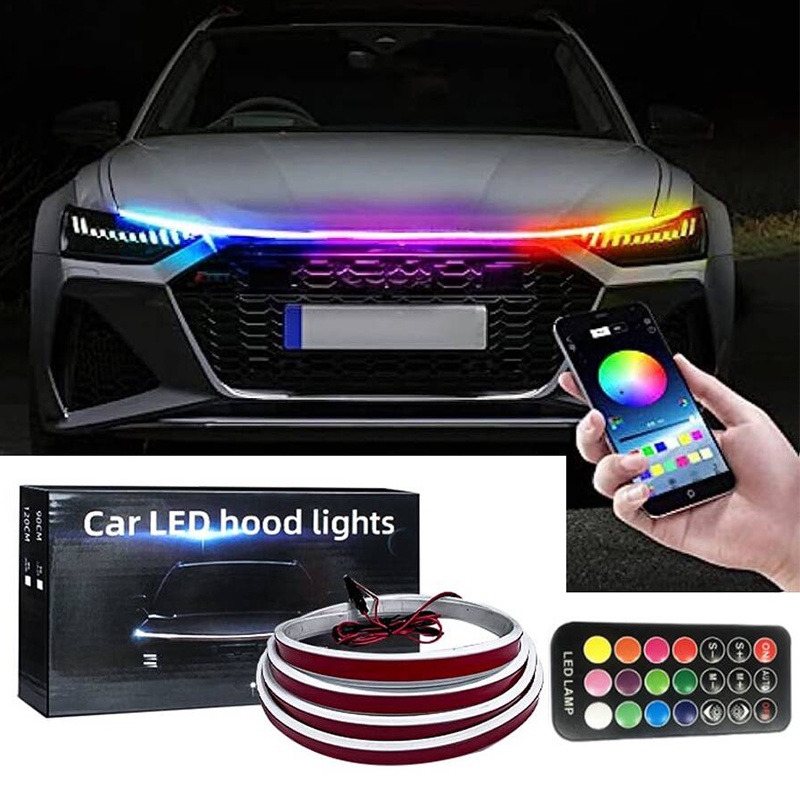 Latest Version Universal 1 Set 70.86in Car Led Strip Light RGB DRL ...