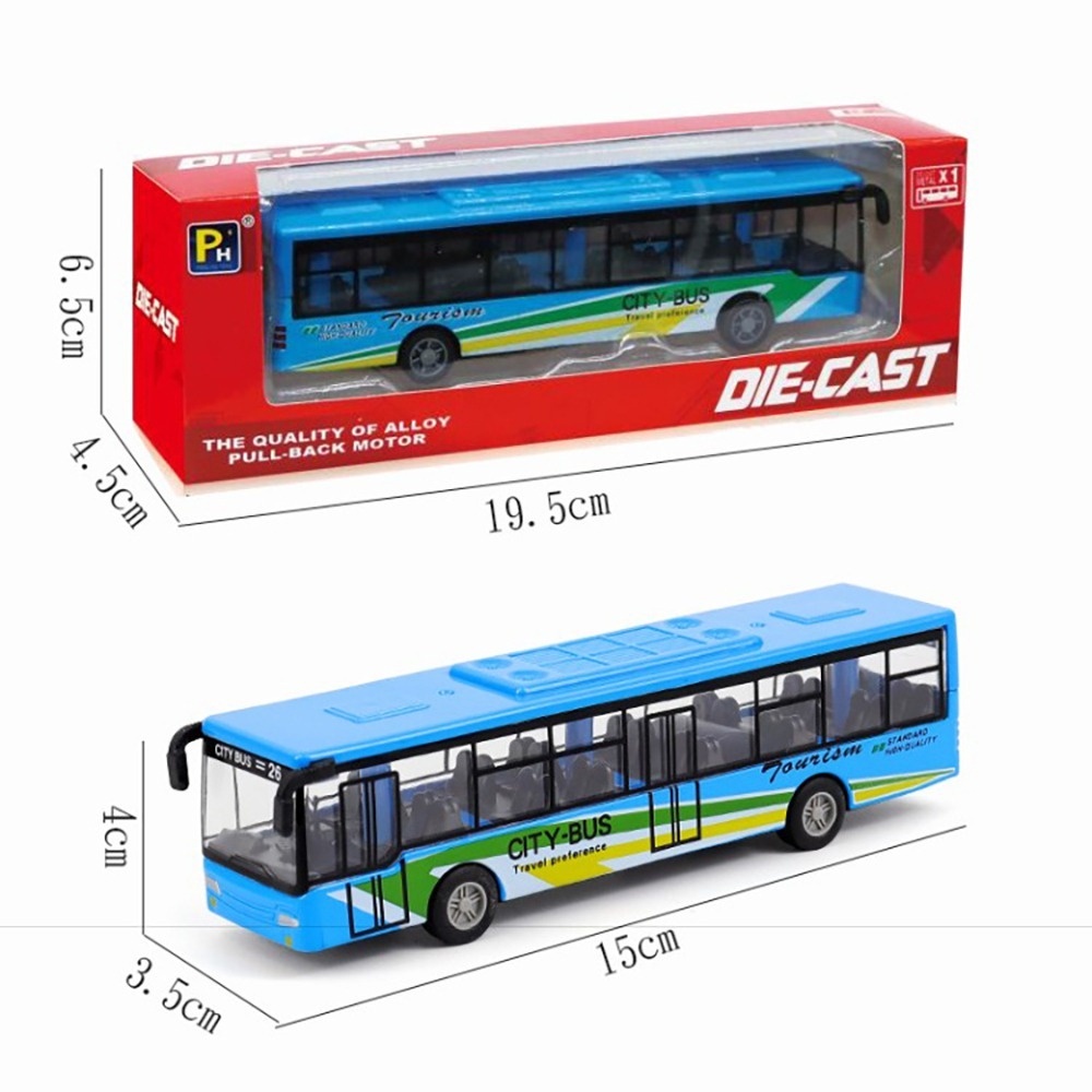 Alloy Mini Simulation Pull Back Car Bus Model Kids Toy Mini Size Bus ...