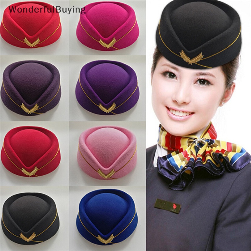 WBPH Belle Cosplay Airline stewardess Cap Hat Wool Uniform Plane Fans ...