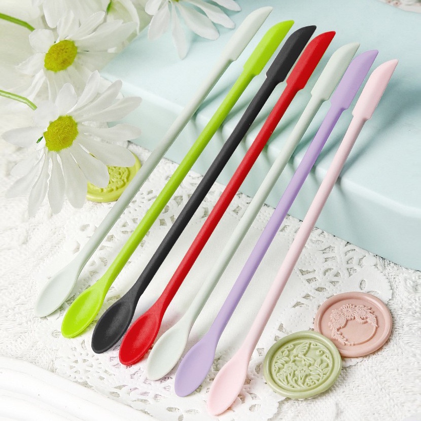 Seal Wax Cleaning Silicone Spoon Double-Headed Scraper DIY Sealing Wax ...