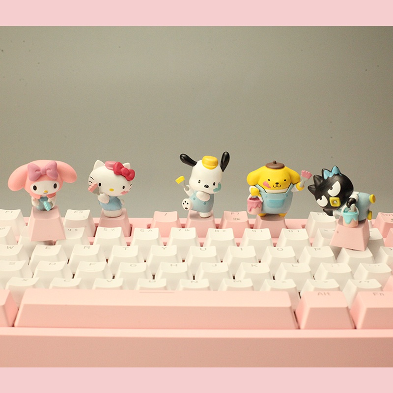 Pink Kitty Pudding Dog Personalized Keycap Melody Cute Big Ear Dog r4 ...