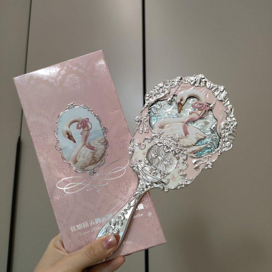 Flower Knows New Swan Ballet Hand Mirror Cream White Cream Powder Cream ...