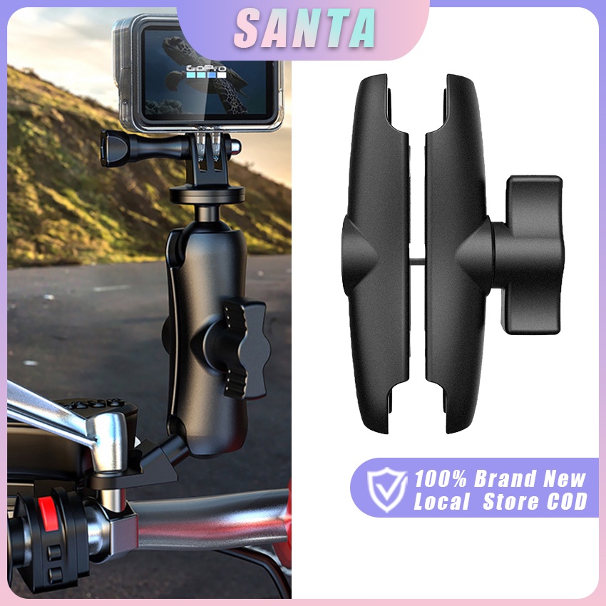 Double Socket Arm 1 Inch Ball Mount Bases for Motorcycle Phone Camera ...