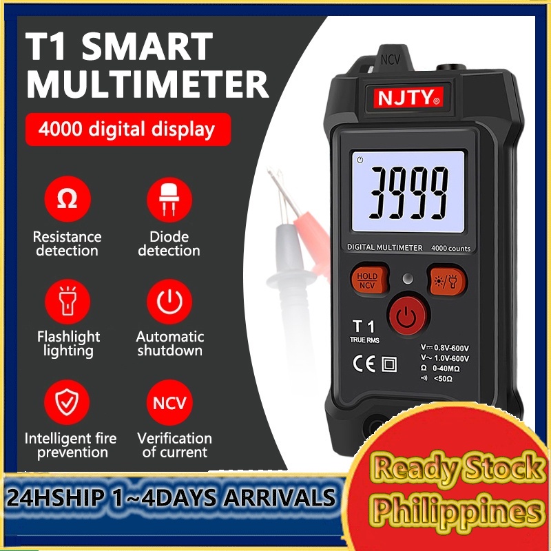 LCD Digital Multimeter Multi Tester Auto Range Measure Up Voltmeter ...