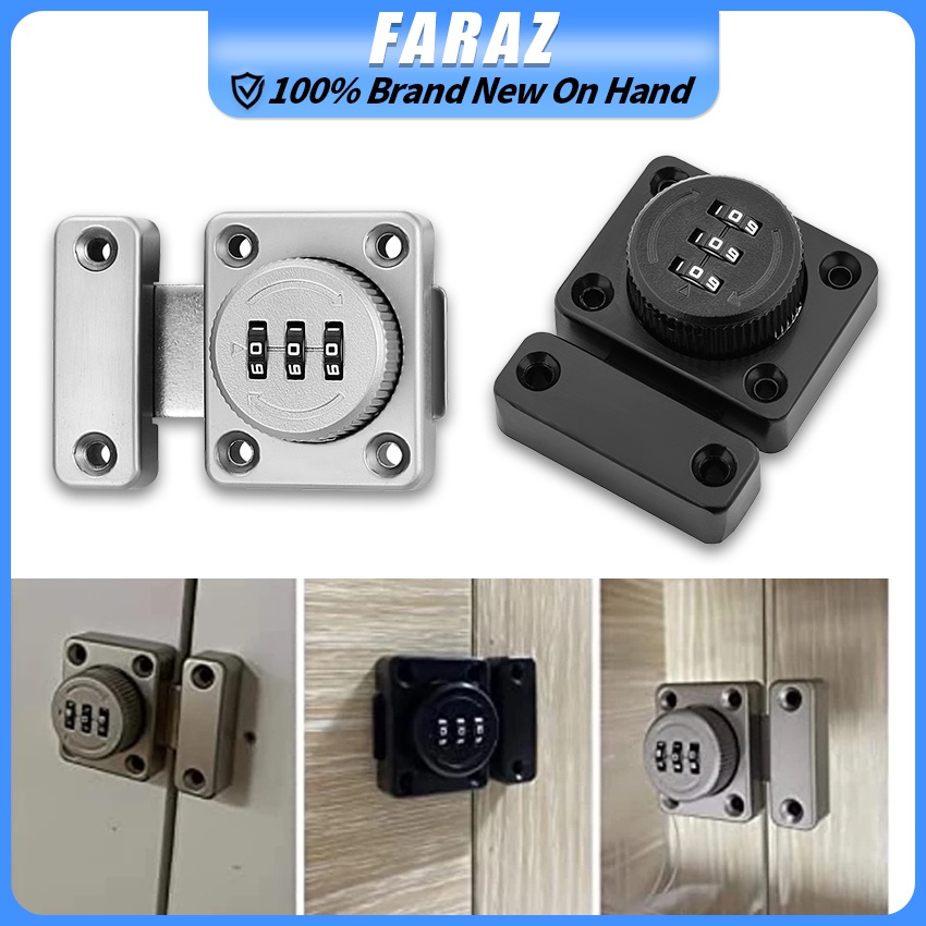 New 3-Digit Rotatable Password Latch Lock with Glues,Screws for Single ...