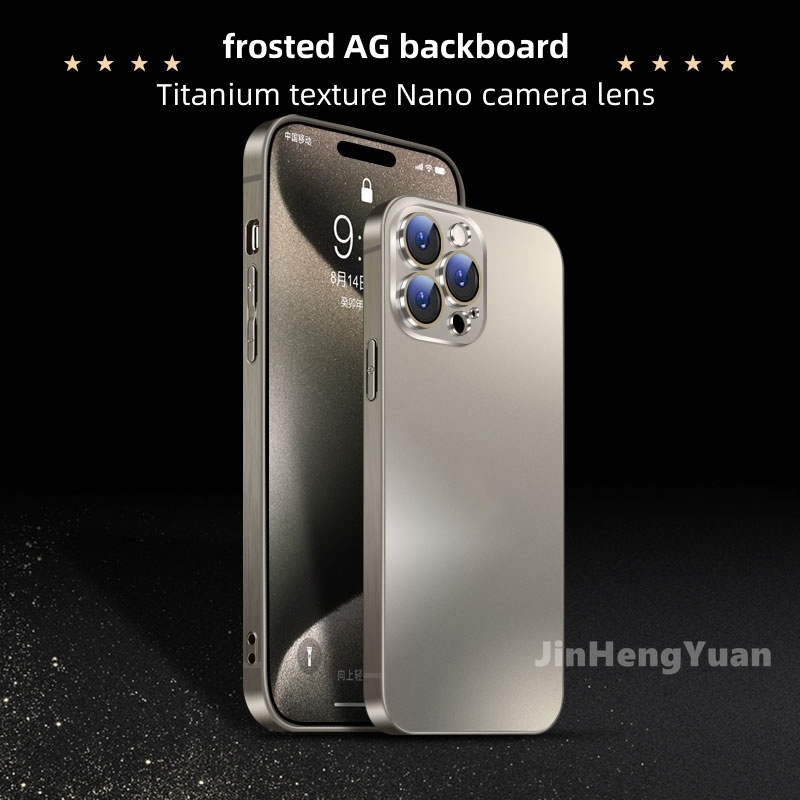 Upgraded Titanium Gold AG Frosting Casing for IPhone 16 15 14 13 12 11 ...
