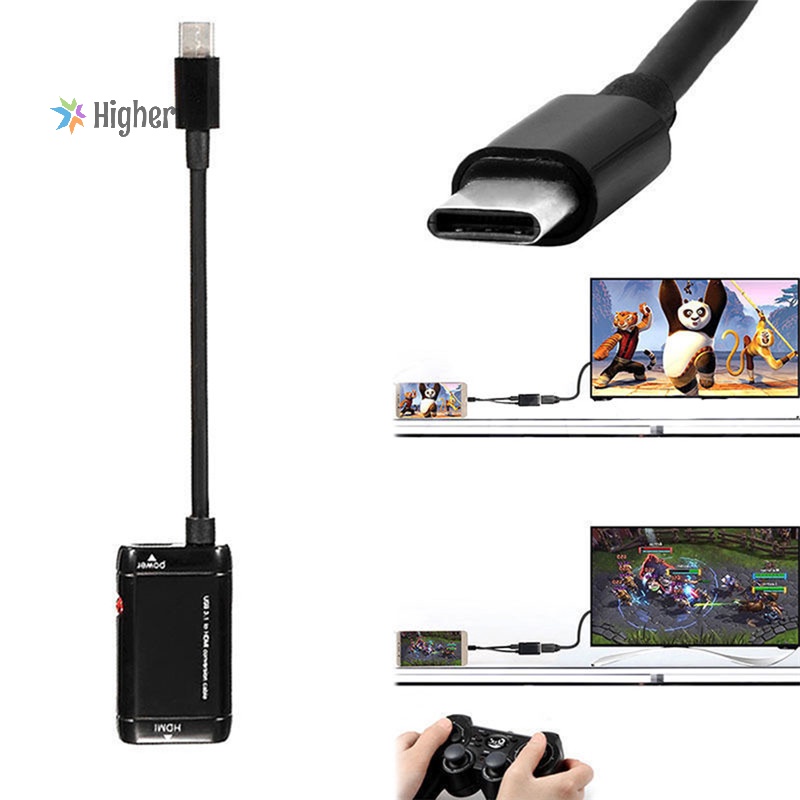 Higher＞ USB-C Type C to HDMI Adapter USB 3.1 Cable For MHL Android ...