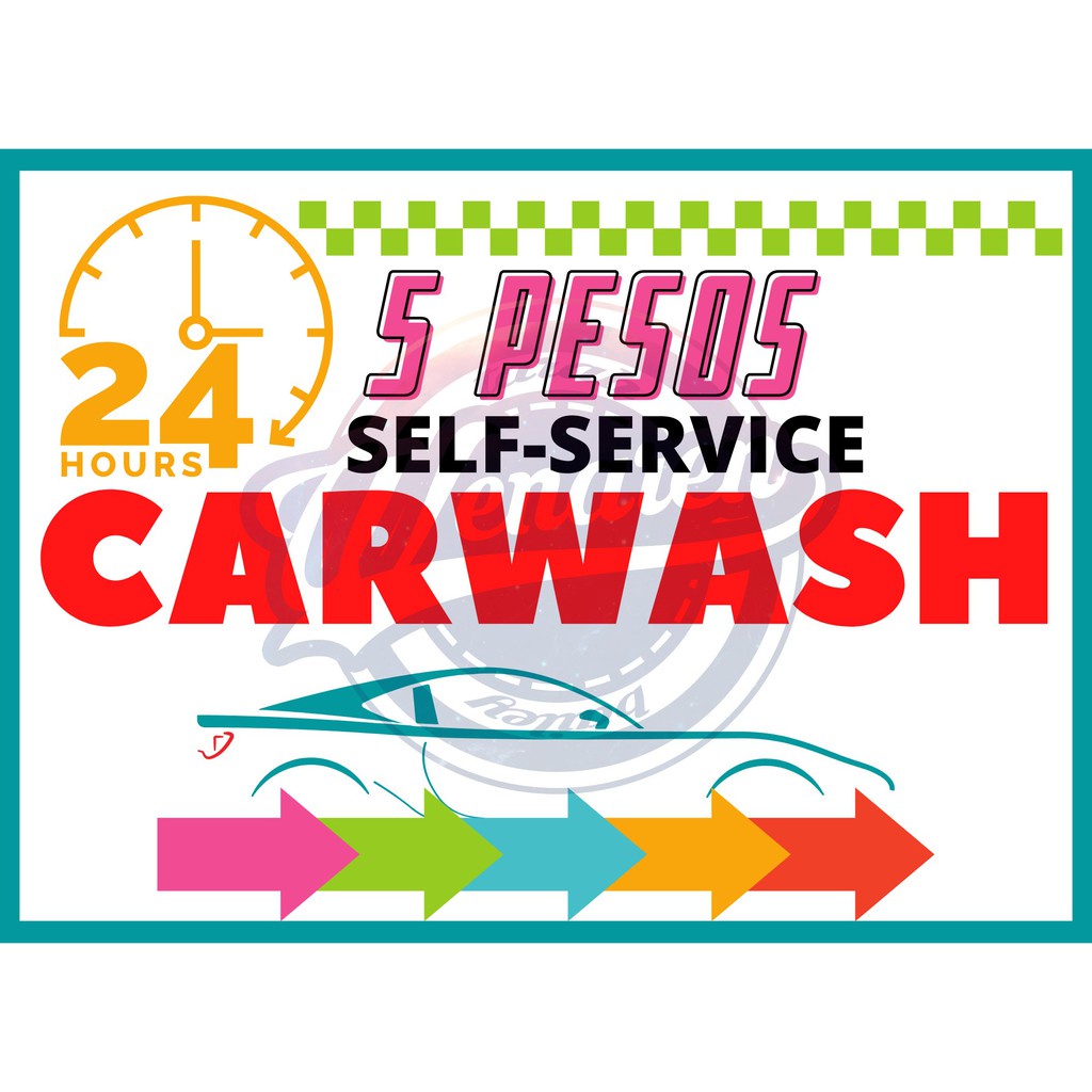 【hot sale】 Laminated Signage fro Car wash 5 Pesos Piso Coin Self ...