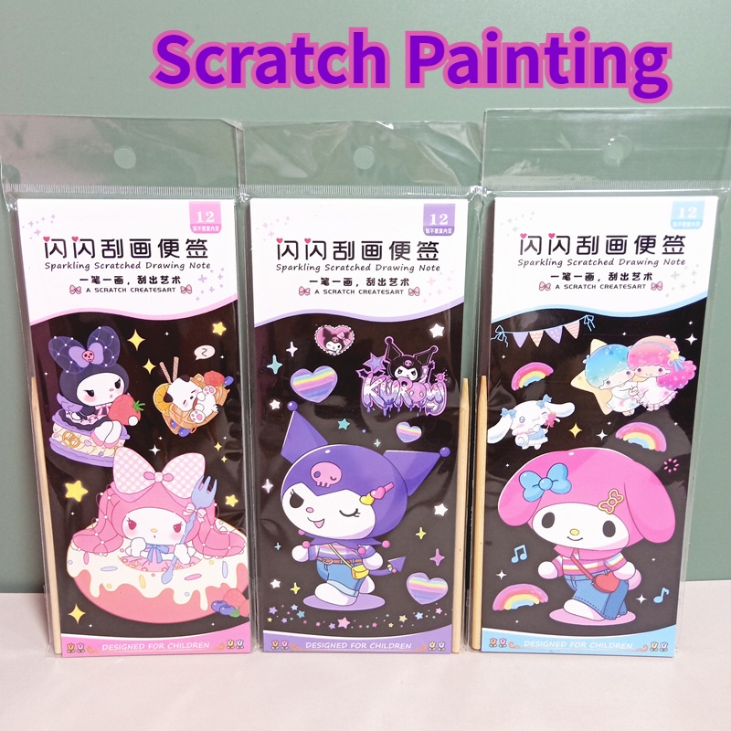 Cute Kuromi Scratch Painting My Melody Bookmark Eggy Party Magic ...