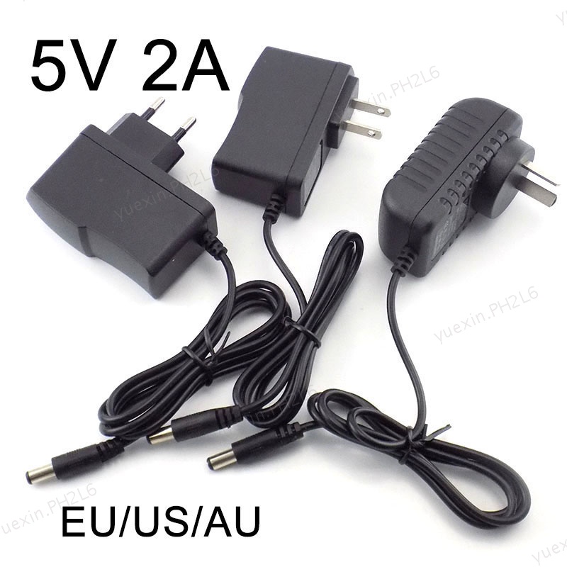 DC 5V 2A Power Adapter Supply AC to DC 100V-240V Converter Charger ...