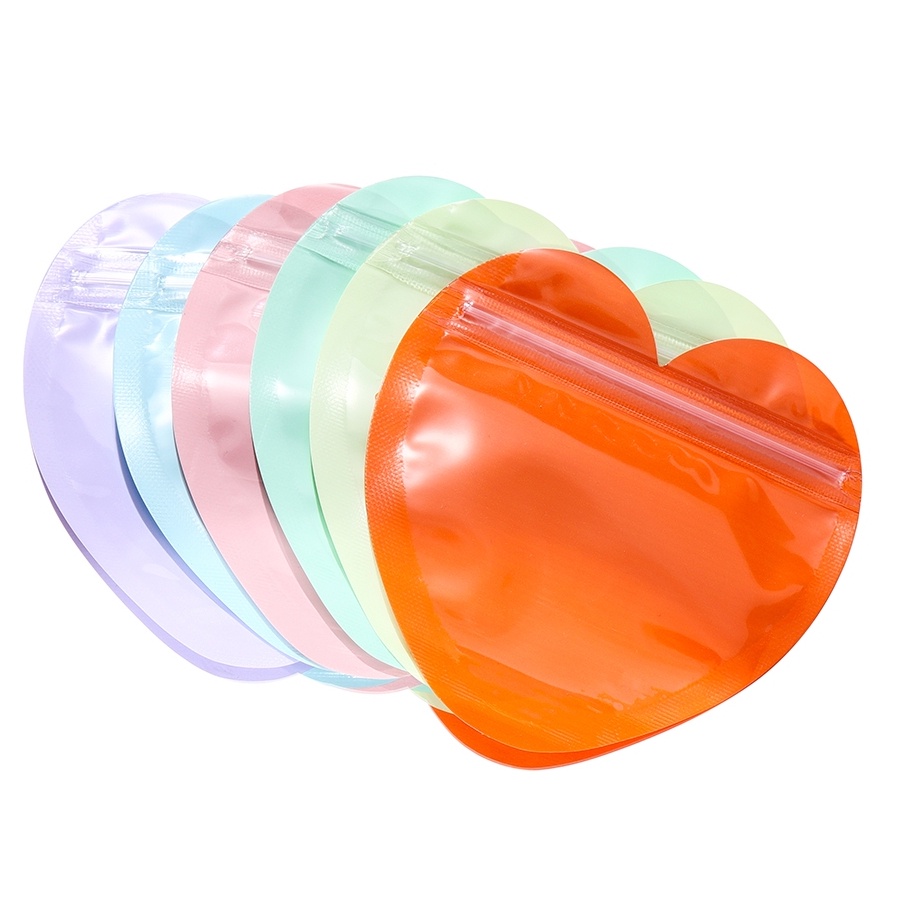 St. kunkka 10Pcs Colorful Heart Ziplock Bag Colorful Plastic Bag ...