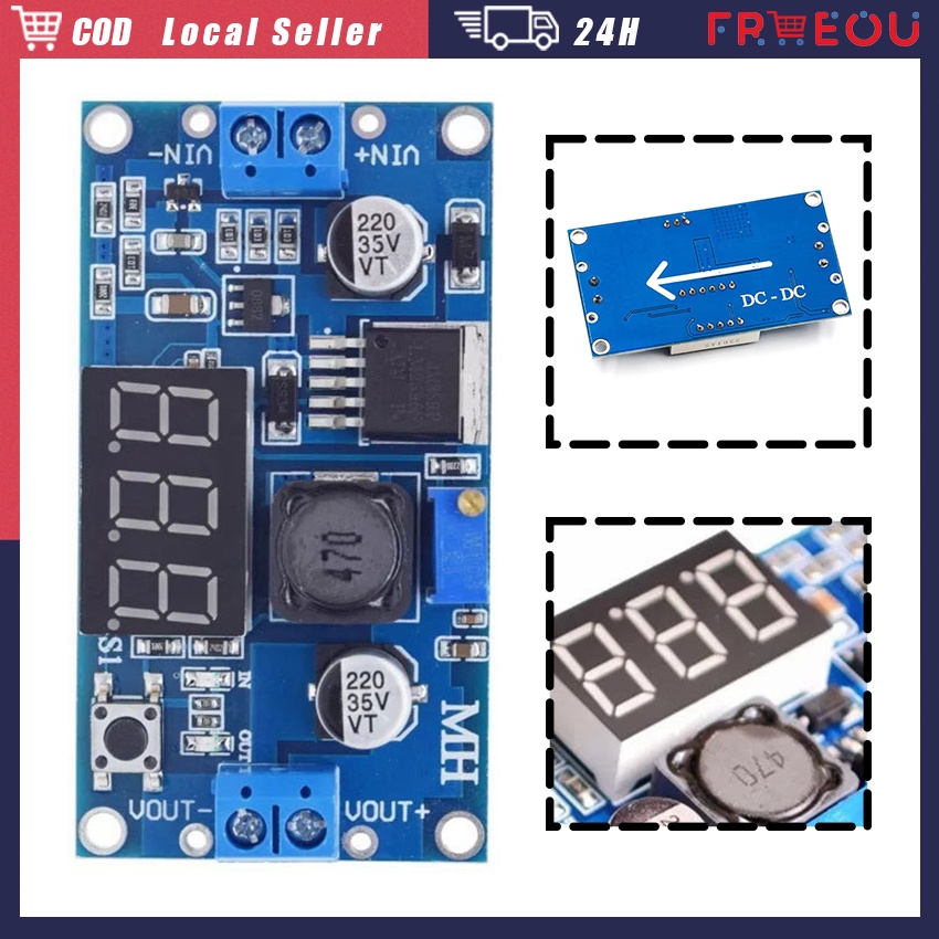 3A LM2596 LM2596s DC-DC Buck Step Down Converter Adjustable Step-Down Module With Digital ...