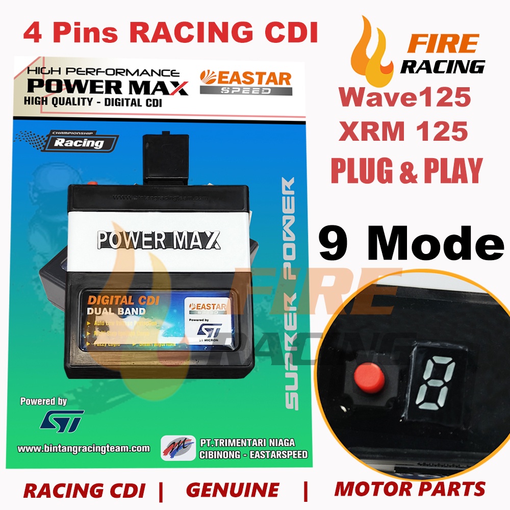 9 Mode Wave125/XRM 125 Racing CDI POWER MAX Dual Band 4 Pins NO CUT OFF ...