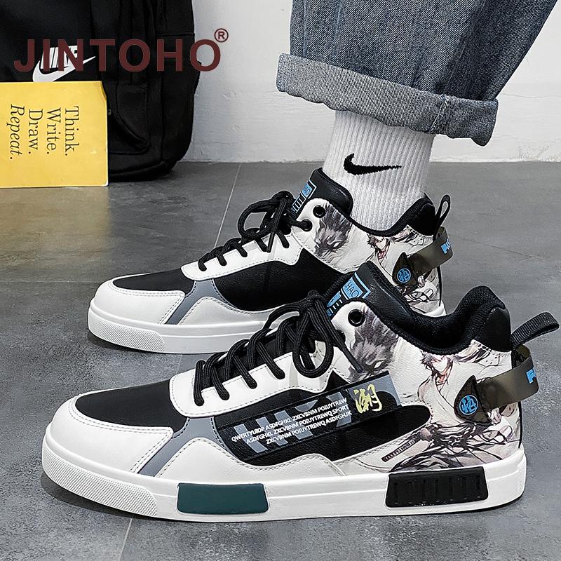 JINTOHO Large Size 47 Hot Sale High Top Leather Shoes Fashion Casual ...